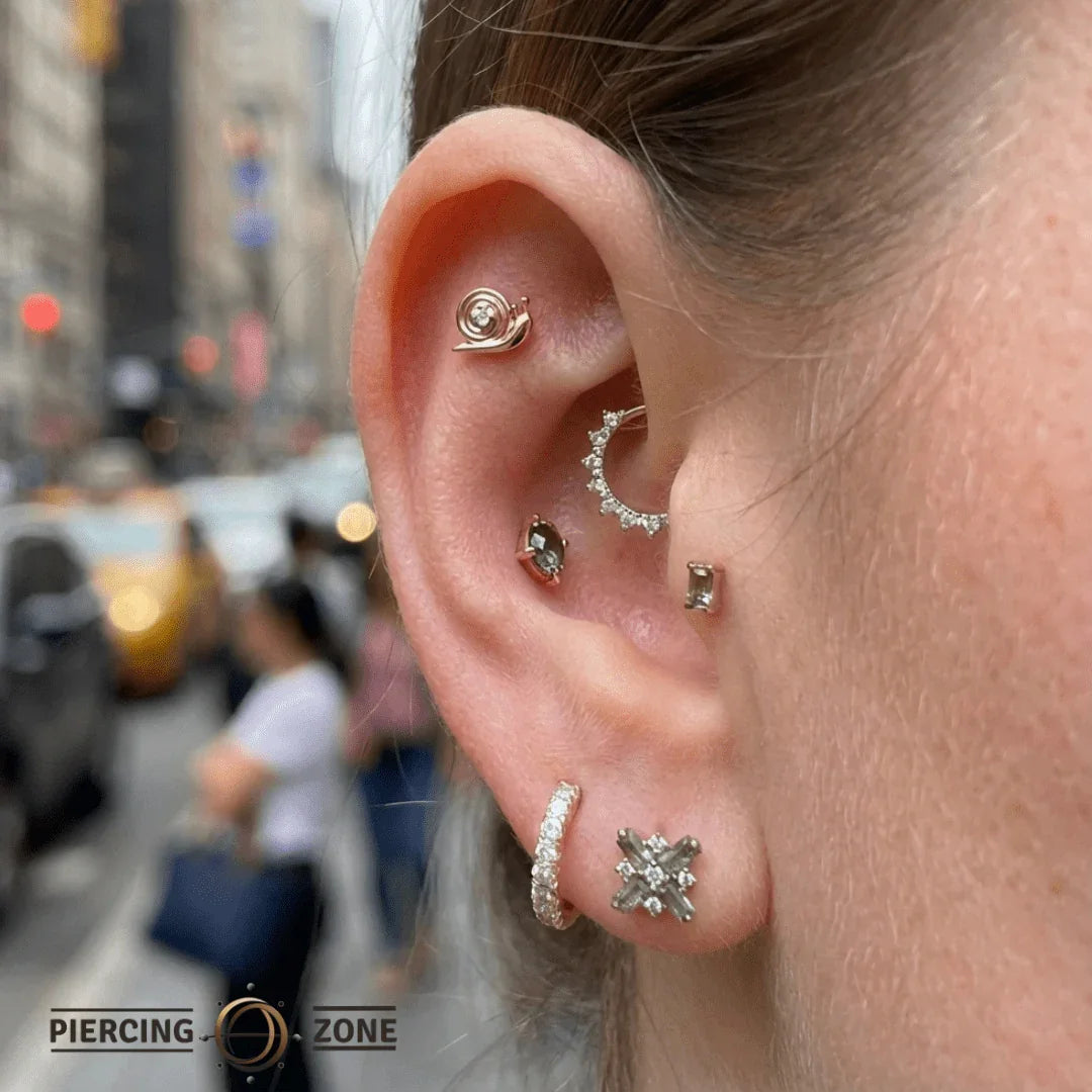 Snail – 14K/18K Gold Threadless End | Piercing-Zone